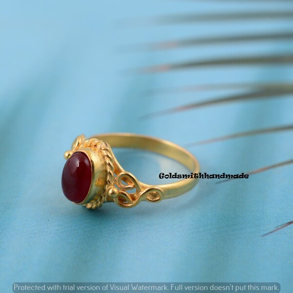 Red Jade Ring - Etsy