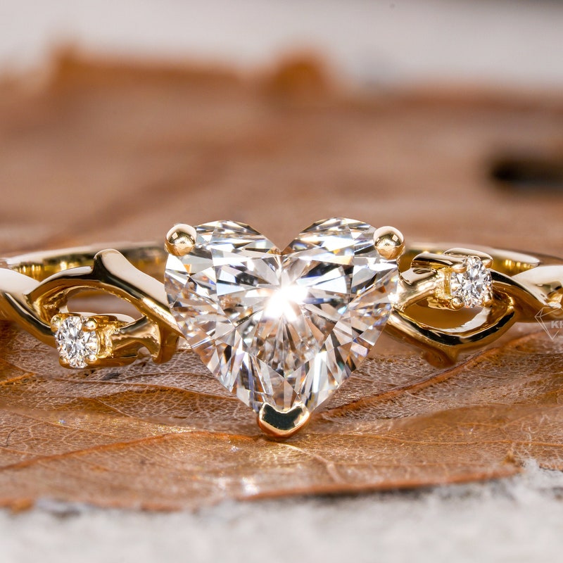 Heart Diamond Ring - Etsy