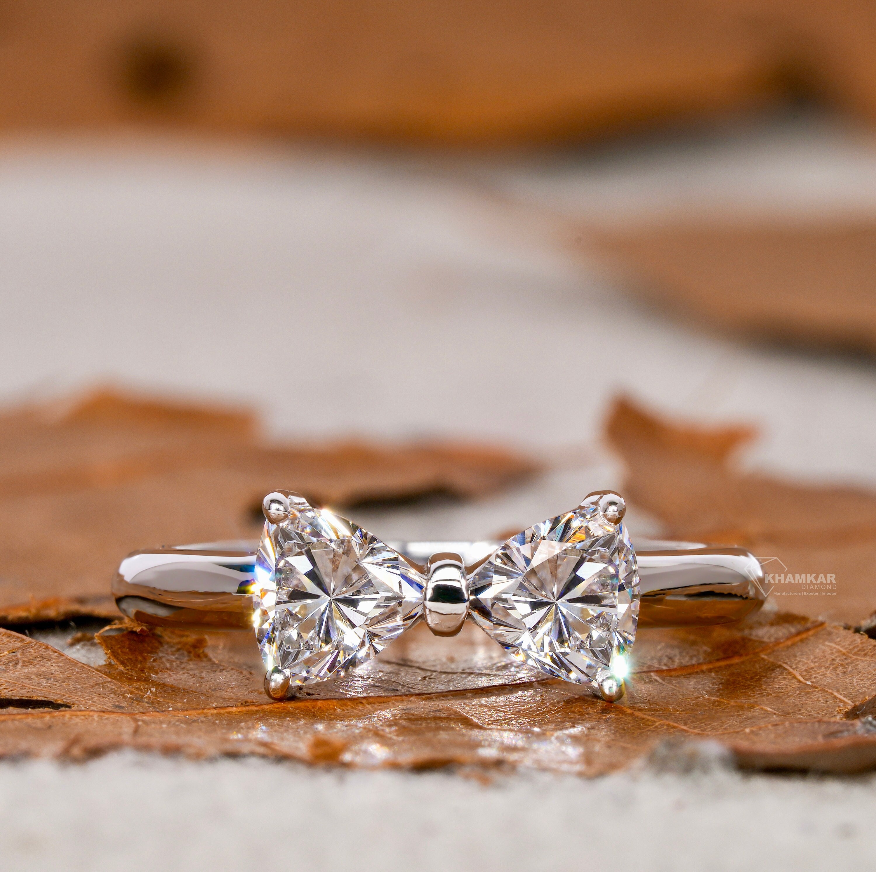 Diamond Bow Engagement Ring