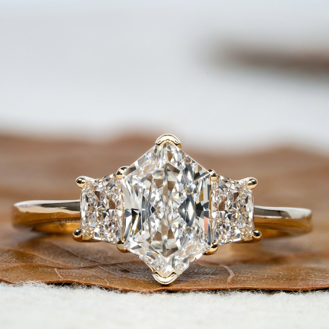 Antique Cut CVD Diamond Ring,dutch Marquise Cut Lab Grown Diamond ...