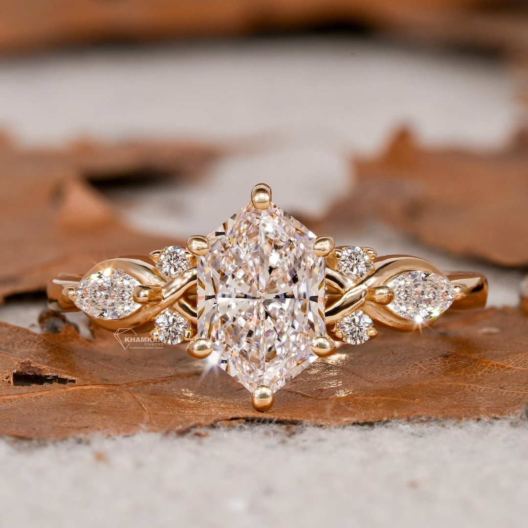 1.00 Ct Dutch Marquise Cut Diamond Engagement Ring,lab Grown Diamond ...