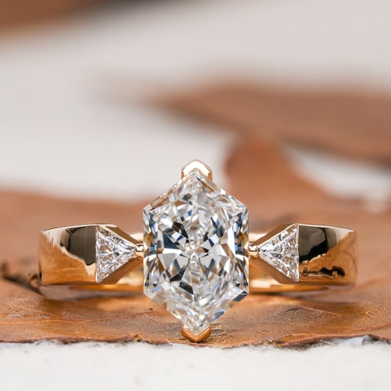 Hexagonal Diamond Ring