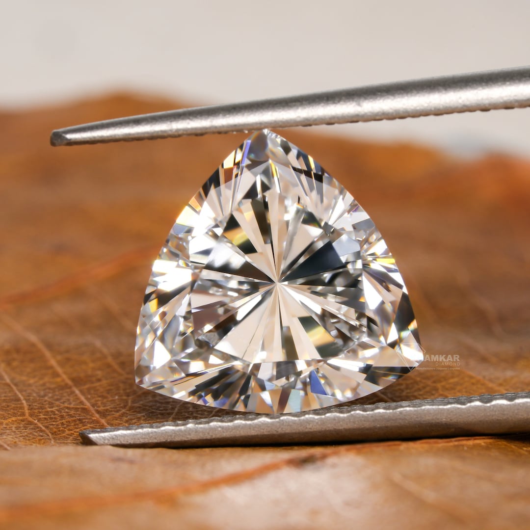 3.00CT Trilliant Cut Lab Grown Diamond for Solitaire Pendant Trillion ...