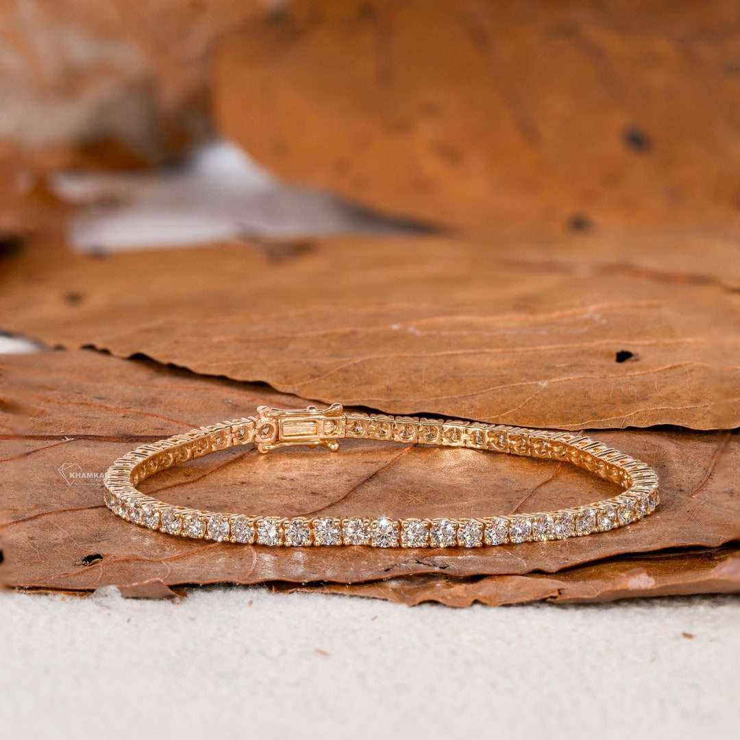 4.00TCW Round Cut Lab Grown Diamond Bracelet,diamond Tennis Bracelet ...