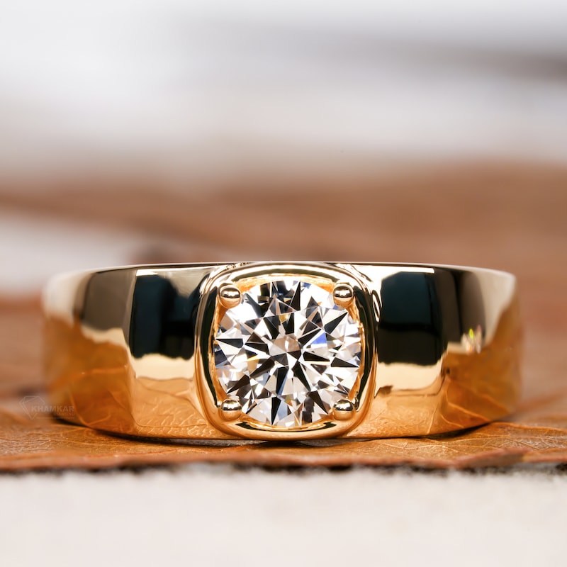 Mens Solitaire Ring - Etsy