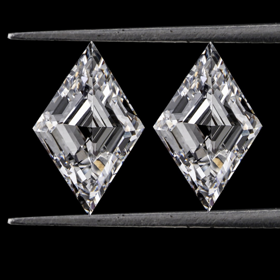 Lozenge Cut Labgrown Diamond White Gold Lozenge Diamond Stud Earrings ...