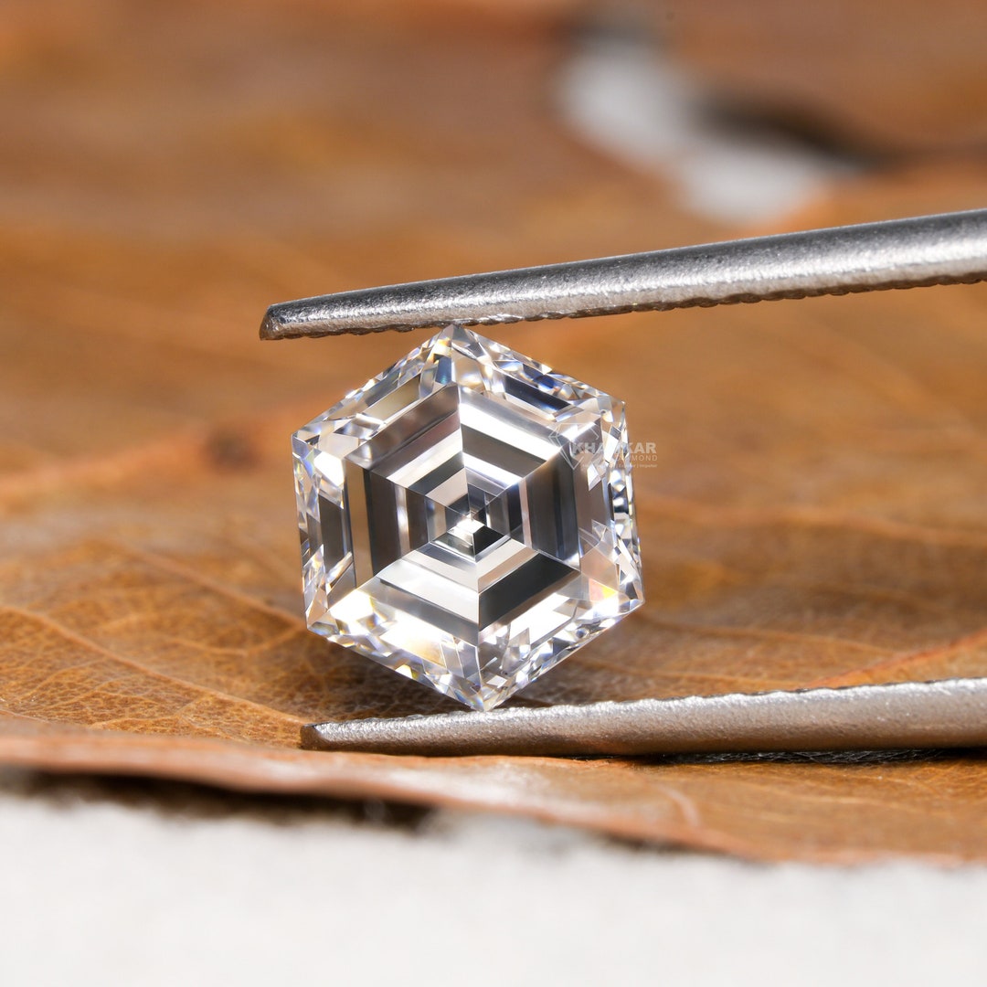 Hexagon Step Cut Lab Grown Diamond,1.00ct Hexagon Diamond G/vs1,loose ...