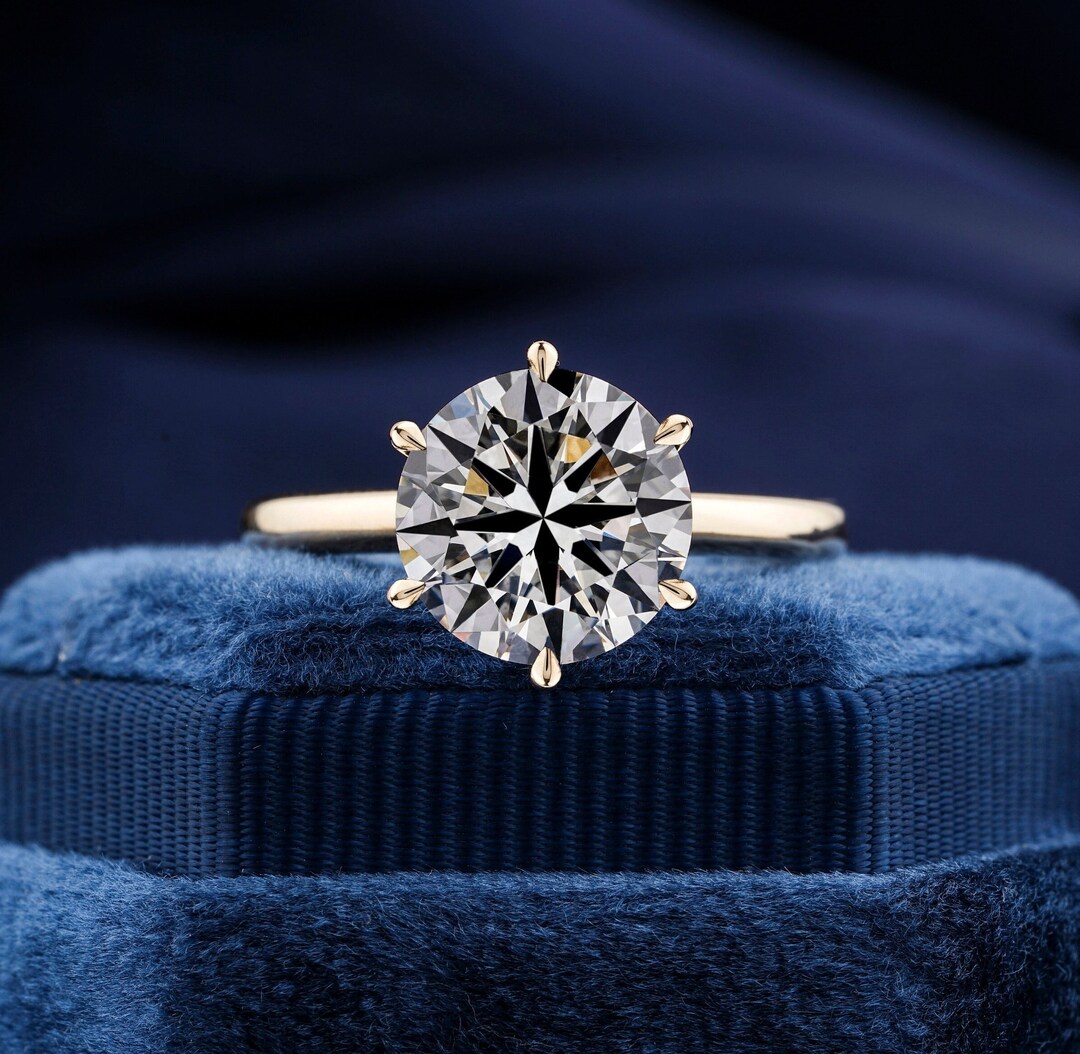 Round Lab Grown Diamond Solitaire Ring,0.25 to 3.50CT Lab Diamond ...