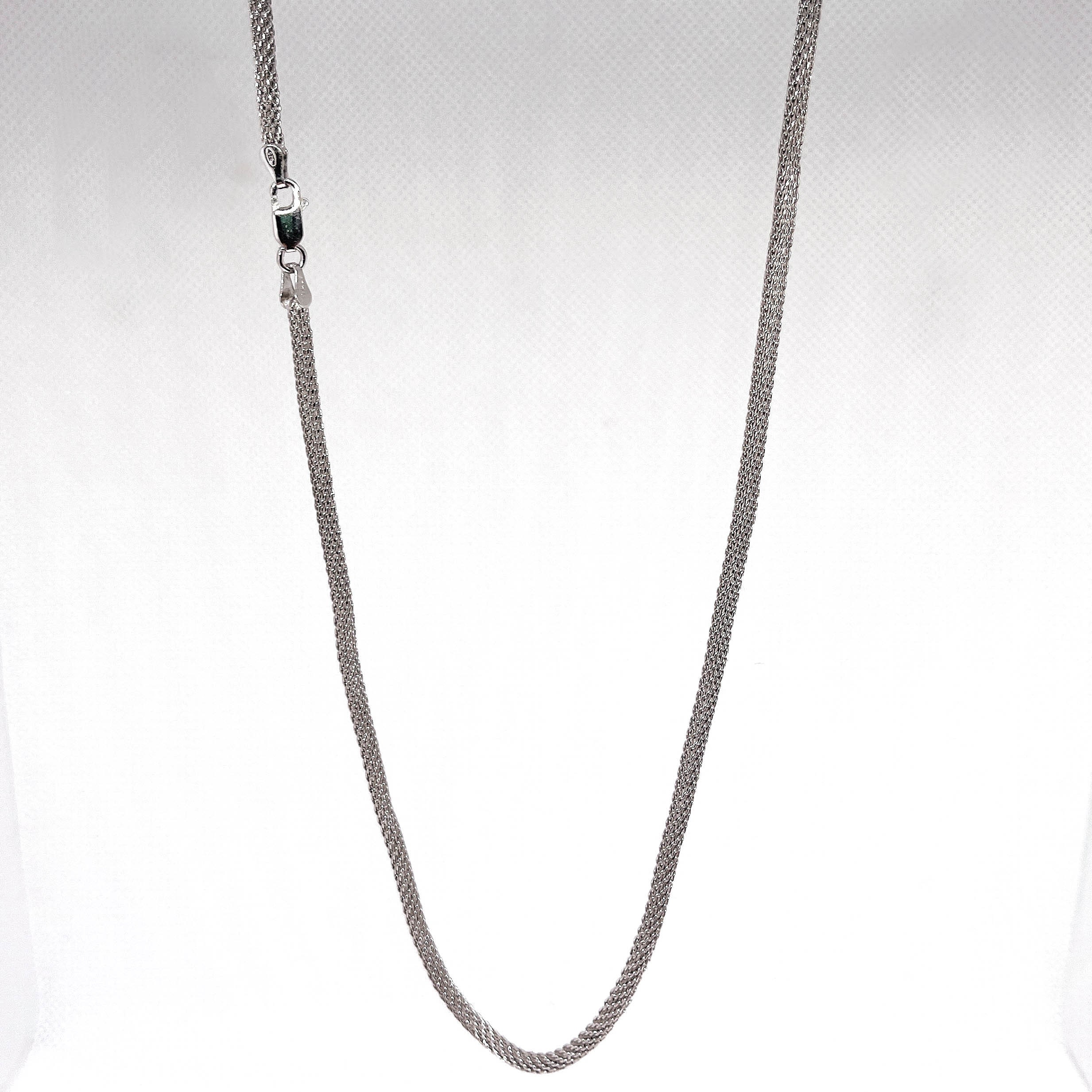 3 Mm Solid Sterling Silver MESH Chain Necklaces-pendant Chain-italian ...