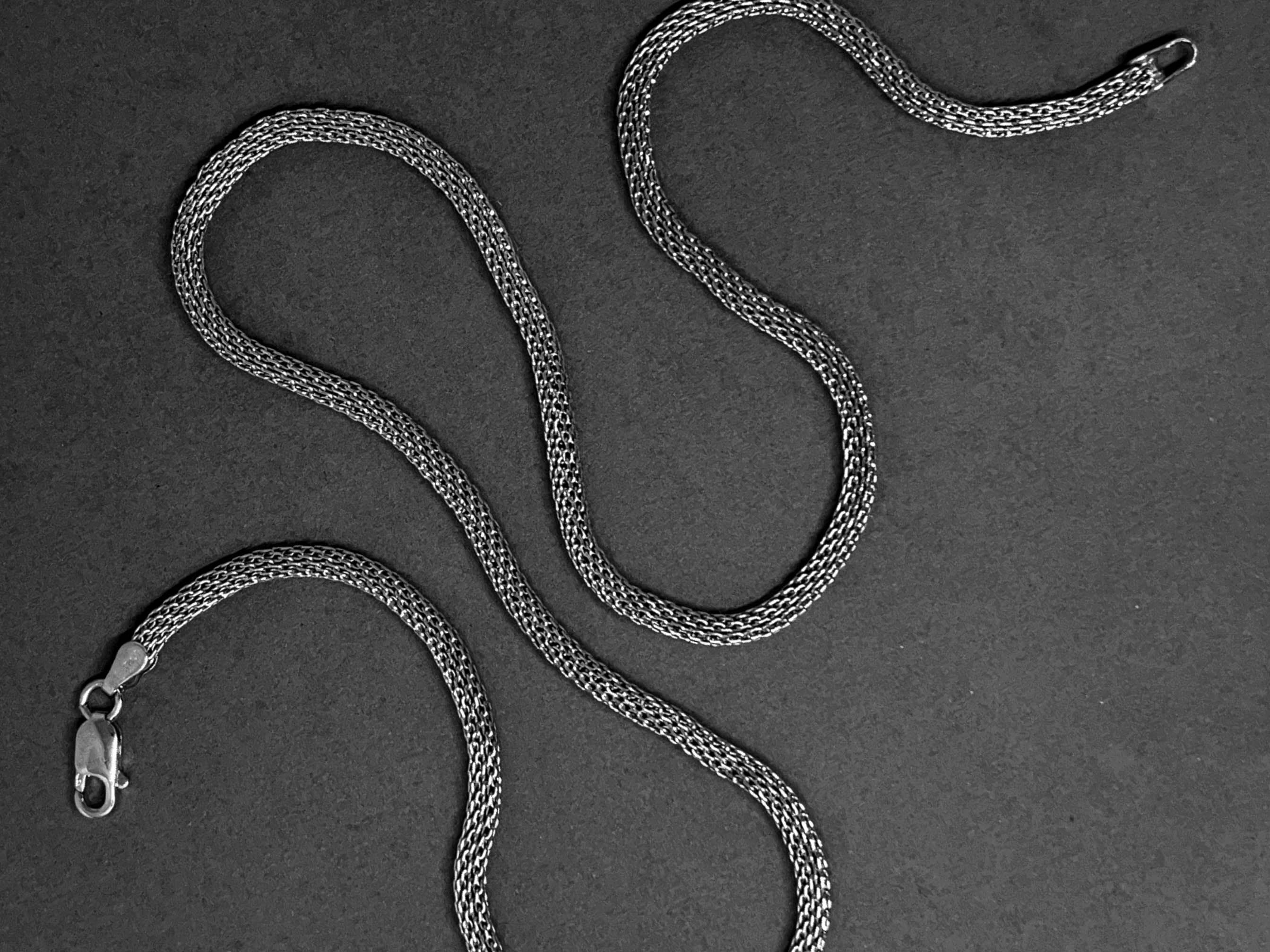 3 Mm Solid Sterling Silver MESH Chain Necklaces-pendant Chain-italian ...