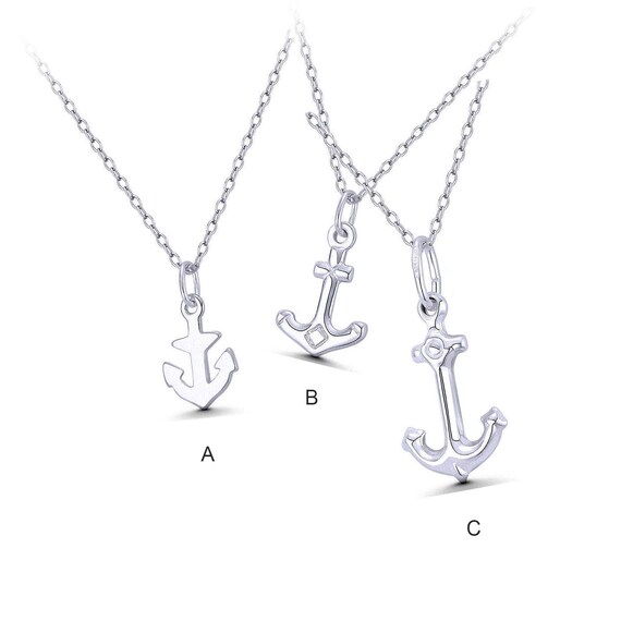 Anchor Pendant SAAnchor Charm Pendant with chain.925 Sterling Silver ANCHOR Pendant Navy Anchor Pendant and Chain Nautical Sailor Luck Etsy
