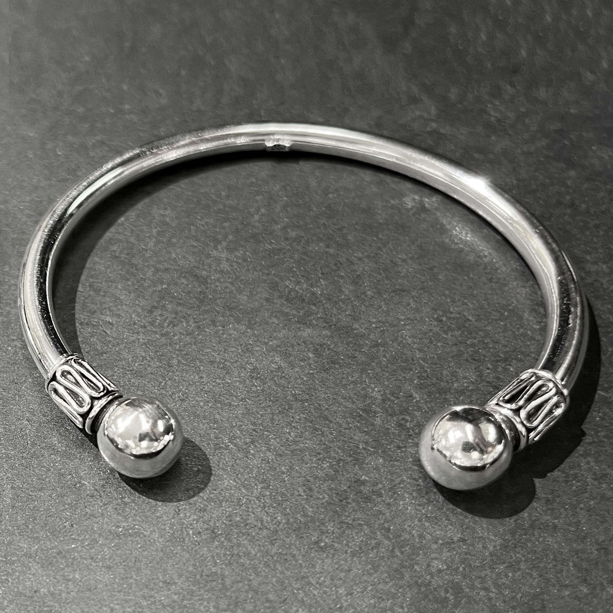 BALI BALL Cuff Bracelet-b-bali Ball Cuff Bracelet-bali Ball Bangle Bracelet-solid 925 Sterling ...