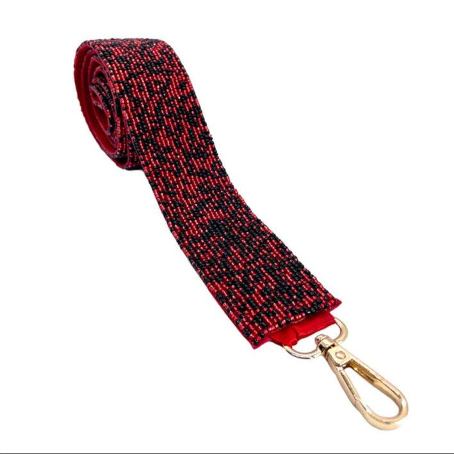 The Courtney Hand Beaded Confetti Strap RED and BLACK - Etsy