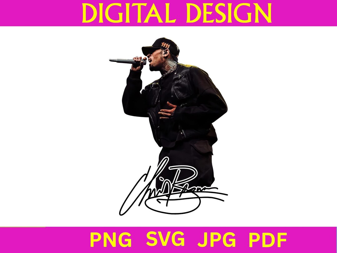 Chris Brown Autograph PNG, Hip Hop Music Star Digital Art, Rapper ...