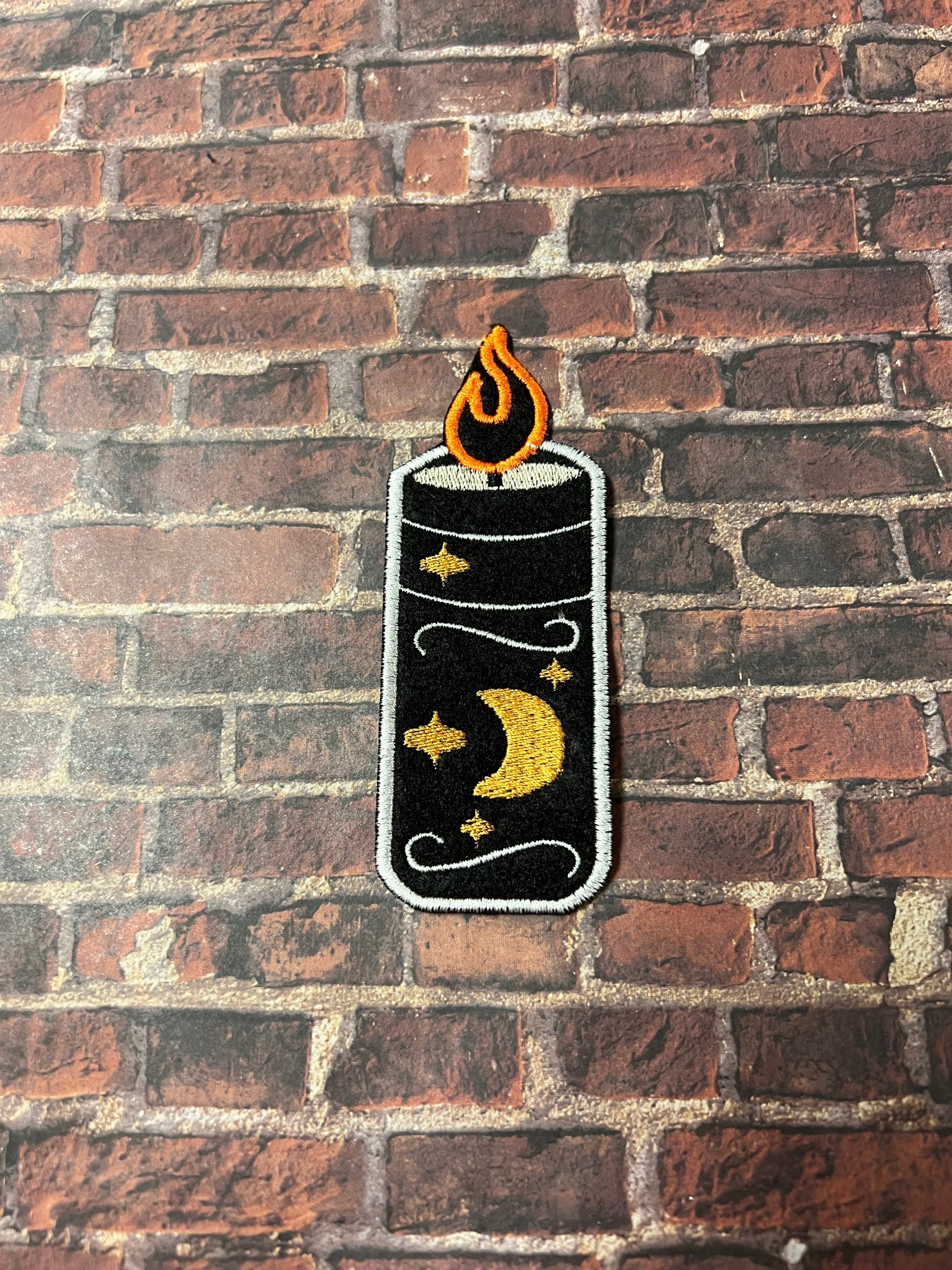 Black Flame Candle Patch | Etsy