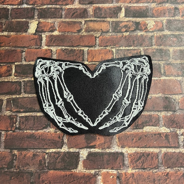 Skeleton Hand Heart Patches - Etsy