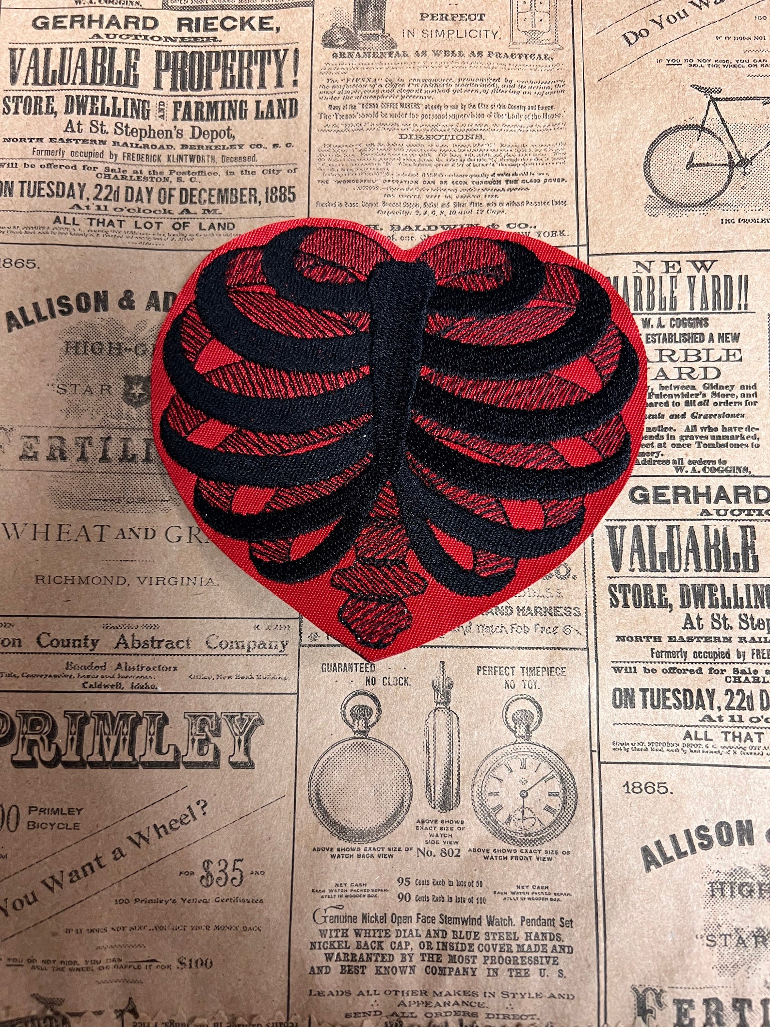 Rib-cage Heart Patch - Etsy