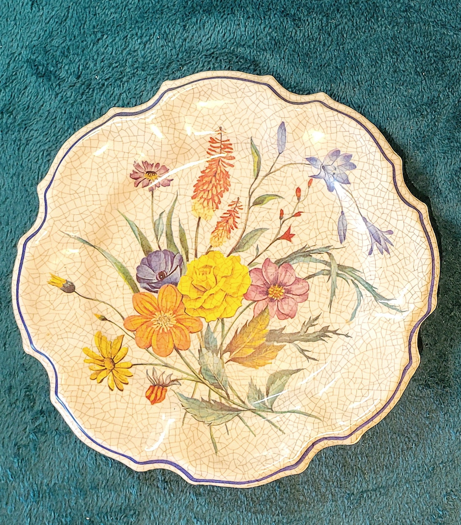 Vintage LAMI Italy Melamine Plate Botanicals Floral Crackle - Etsy