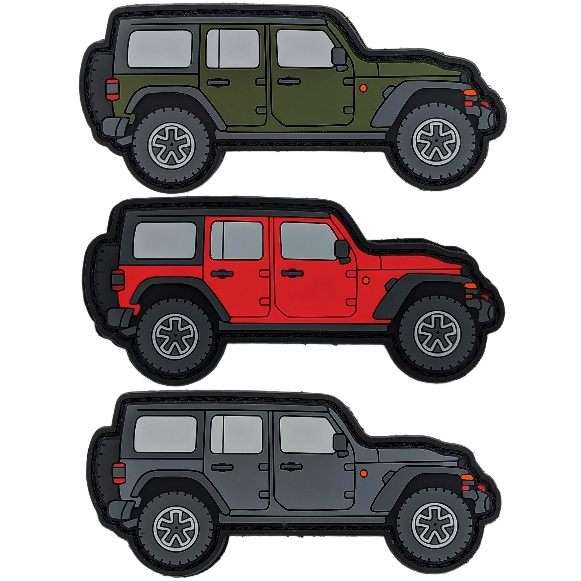 Wrangler Rubicon 4 Door PVC Rubber Accessories Badge Patch Hook Loop ...
