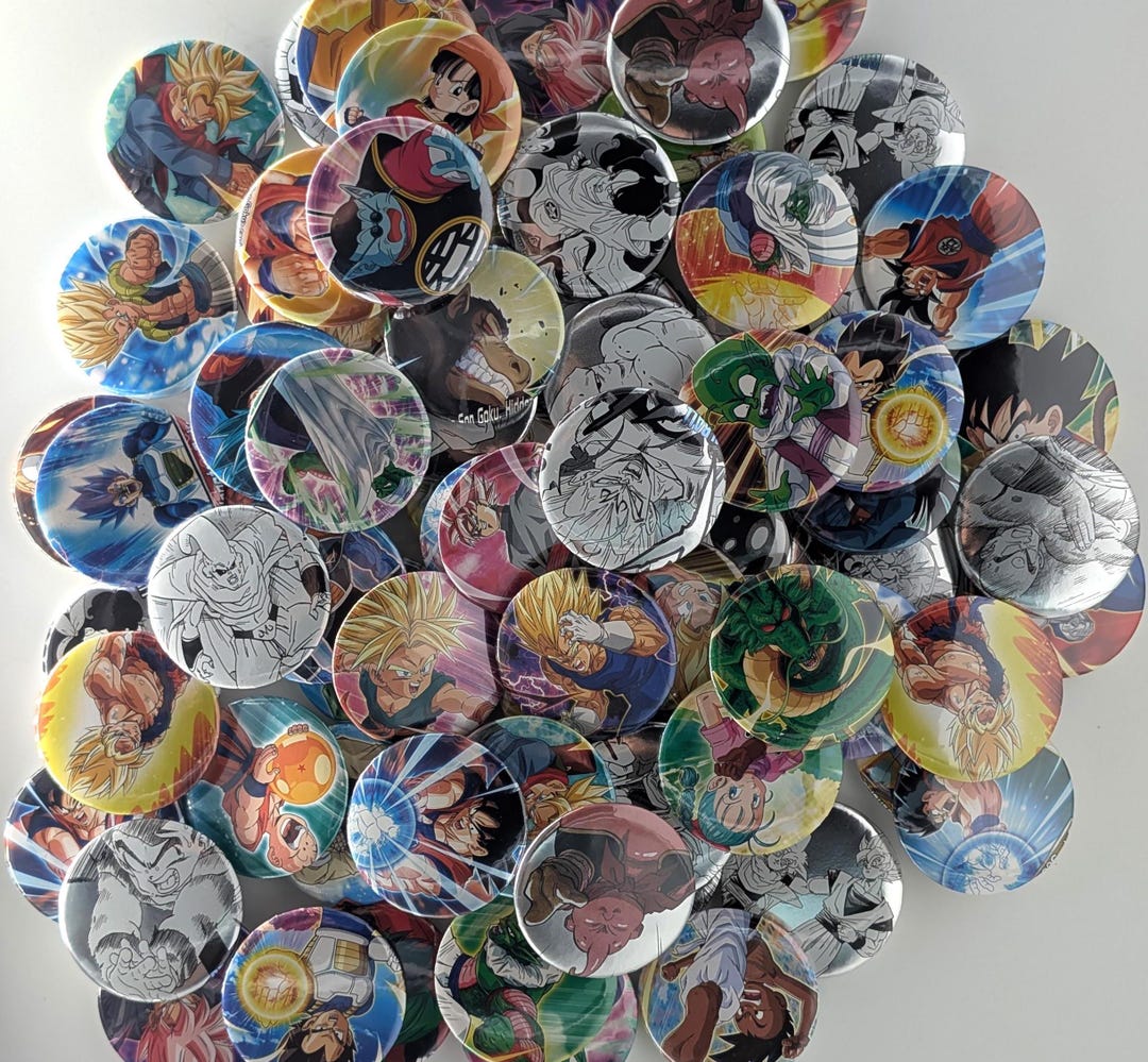 Dragon Ball TCG Button Pins: Random Anime Booster Pack 1.75 Inch - Etsy