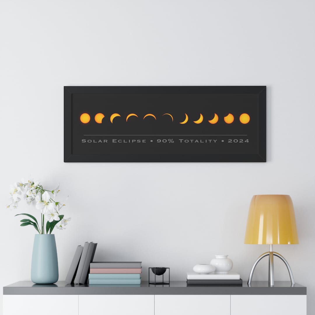 2024 Solar Eclipse 90 Percent Totality 36x12 - Etsy