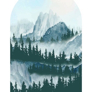 Minimalist Landscape Print Set of 3 Mountain Wall Decor | Etsy