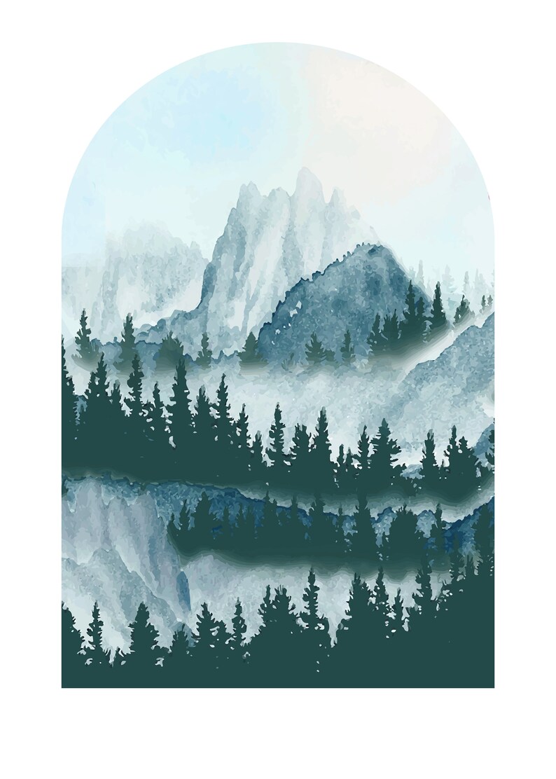 Minimalist Landscape Print Set of 3 Mountain Wall Decor - Etsy