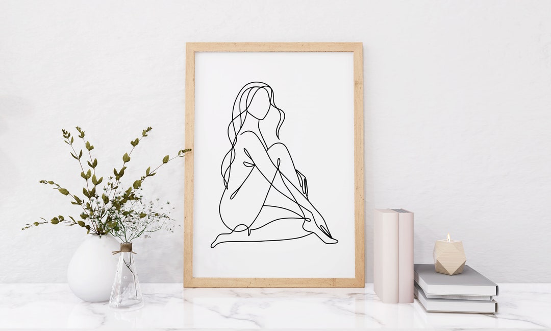 One Line Print, Minimalist Wall Decor, Female Print Poster, Body Line ...