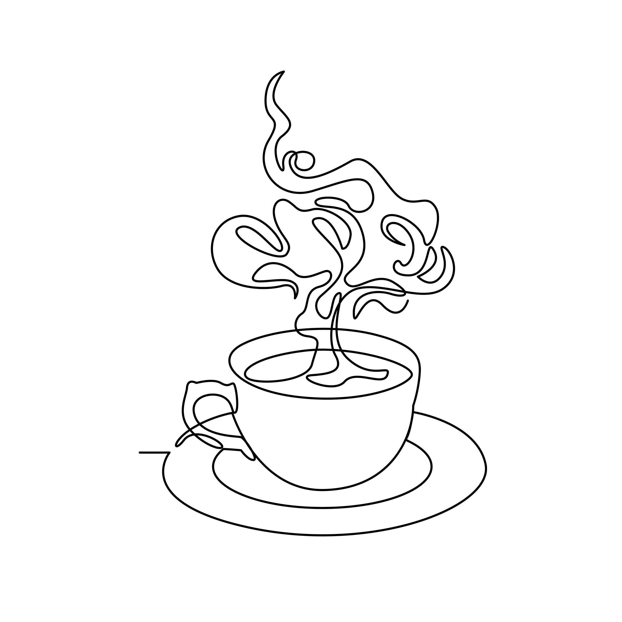 Coffee Line Art | Minimalist Wall Decor | Kitchen Art | Cup of Coffee ...