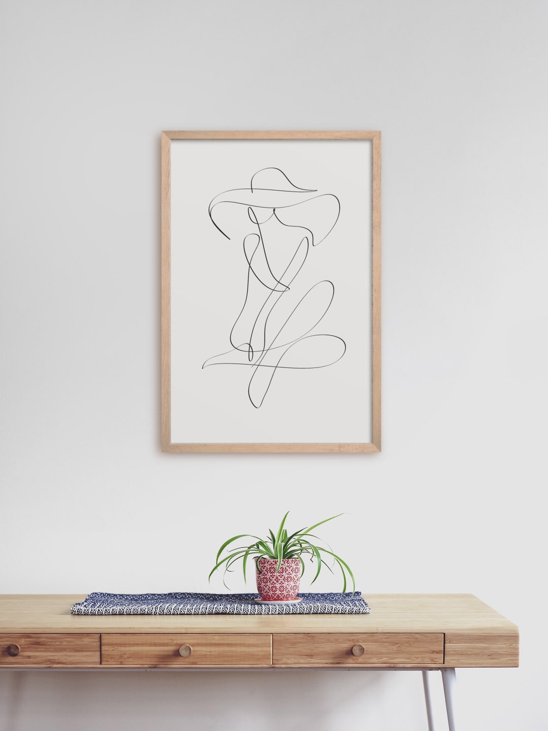White Backdrop Line Art Woman, Minimalist Wall Art, Female Poster, Body ...