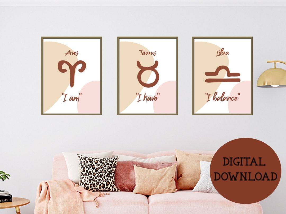 Zodiac Printable Poster 12pc Zodiac Sign Printable Wall Art - Etsy