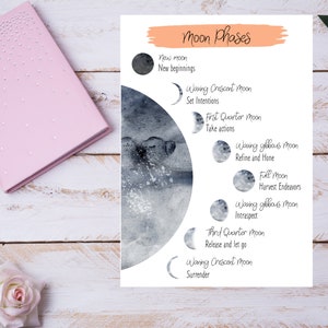 Moon Journal, Moon Phase Planner Digital Download, Moon Workbook, Full ...