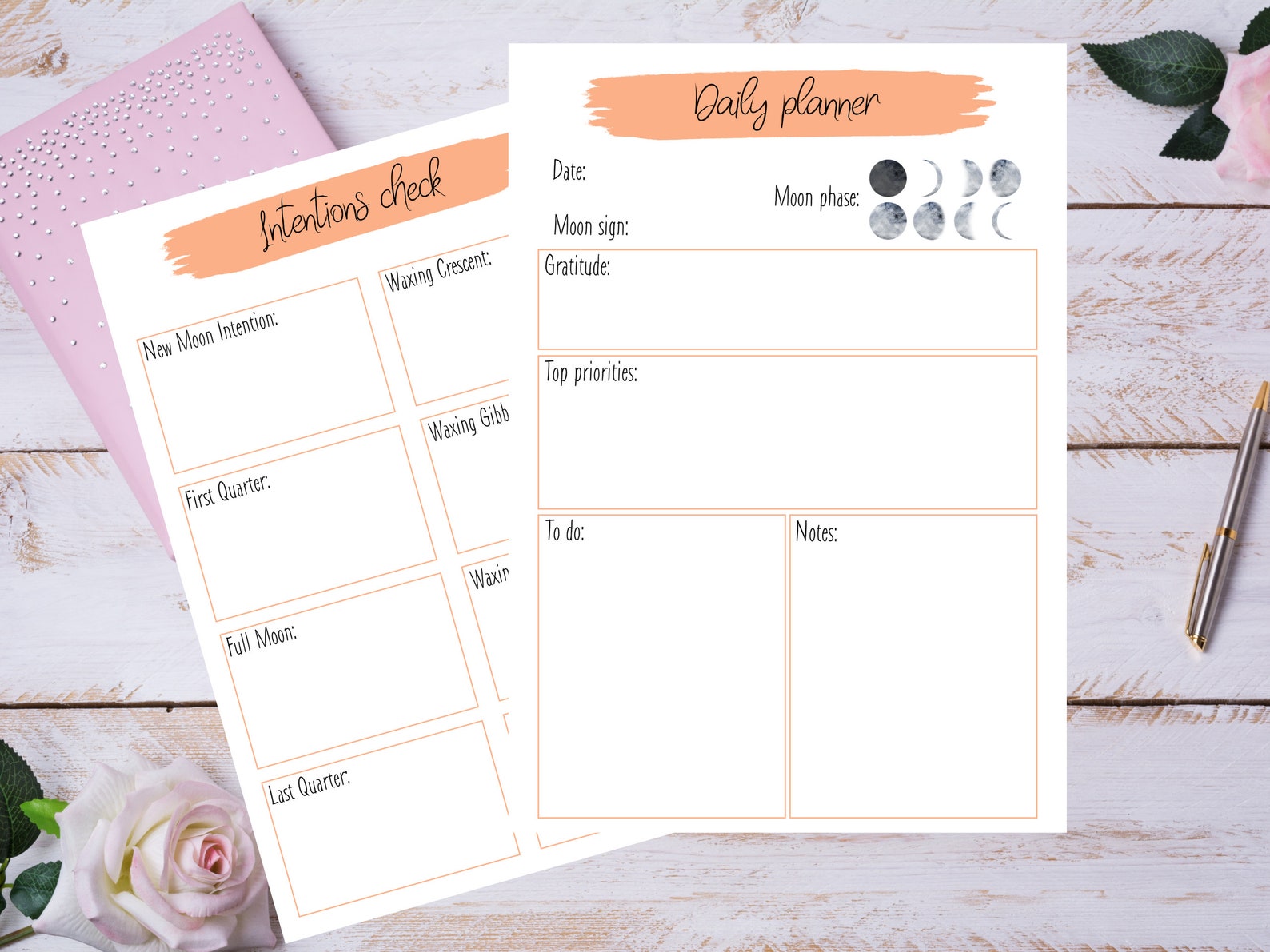 Moon Journal, Moon Phase Planner Digital Download, Moon Workbook, Full ...