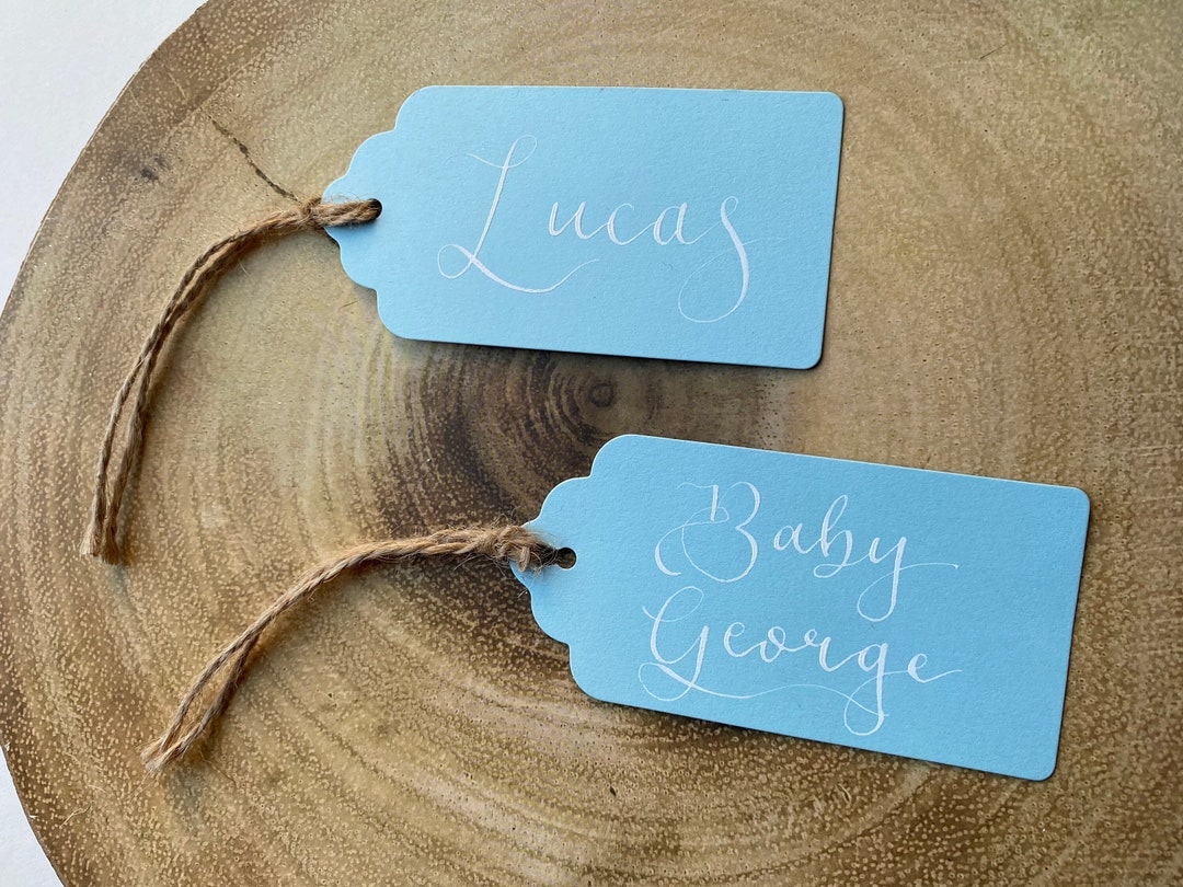 Personalised Blue Gift Tags Birthday Fathers Day Baby Shower ...