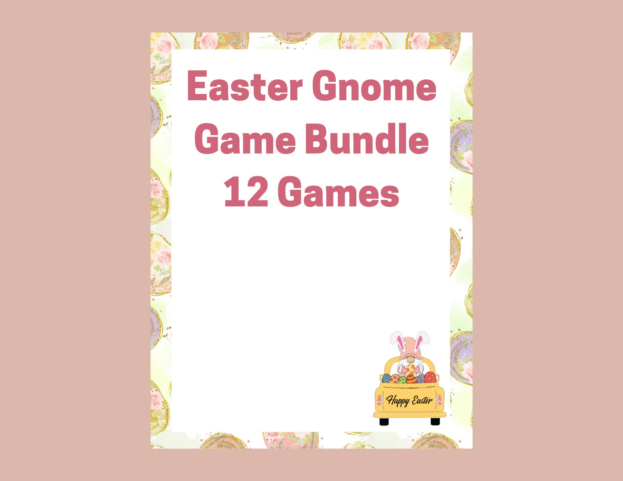 12 Easter Gnome Game Bundle Printable Games – Game Package Instant ...