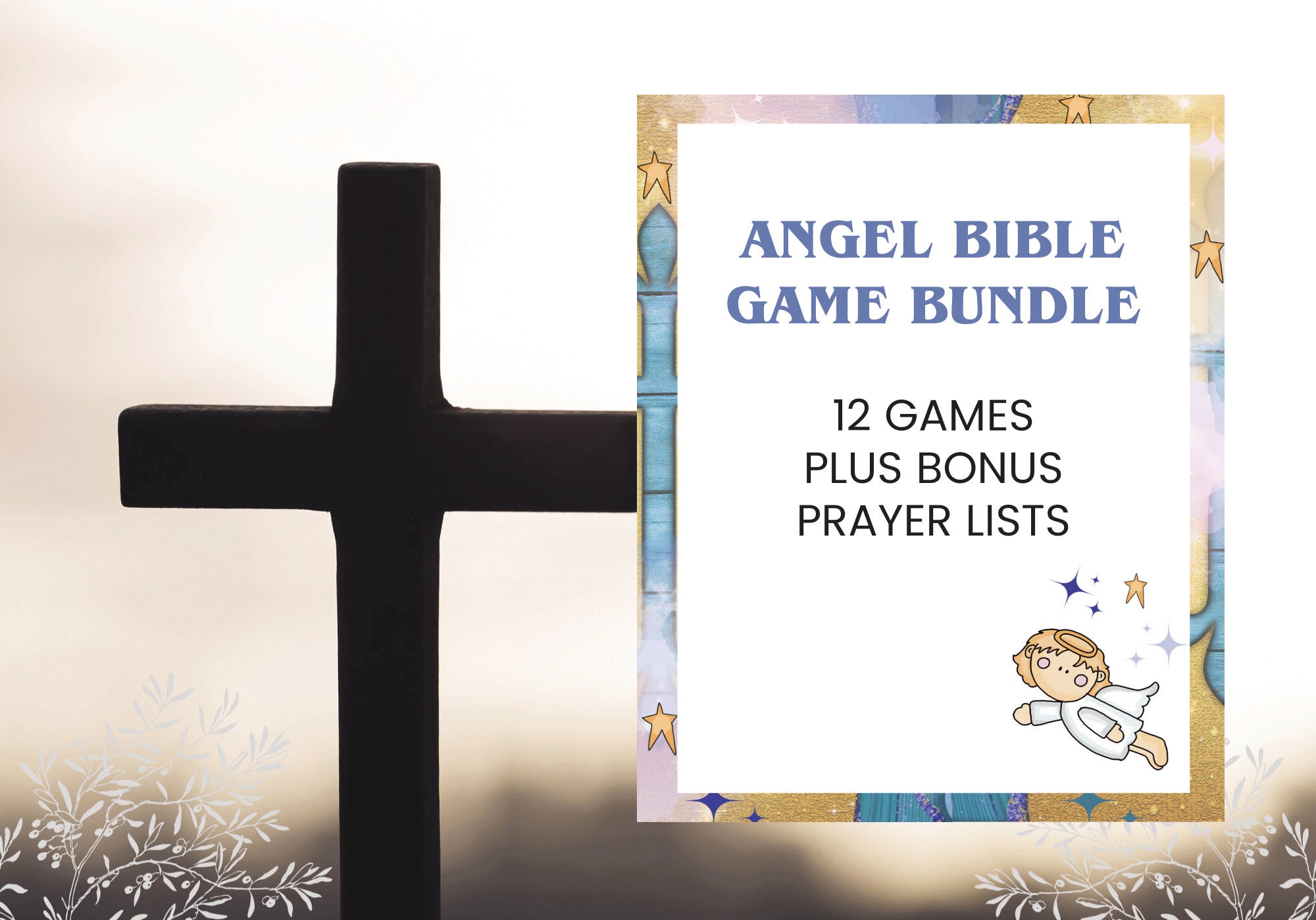 12 Angel Bible Game Bundle Printable Games PLUS Bonus Prayer Lists ...