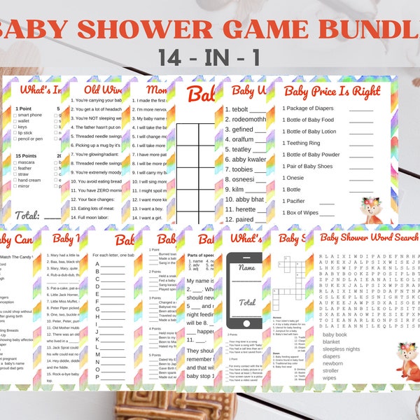 Fox Baby Shower Game - Etsy