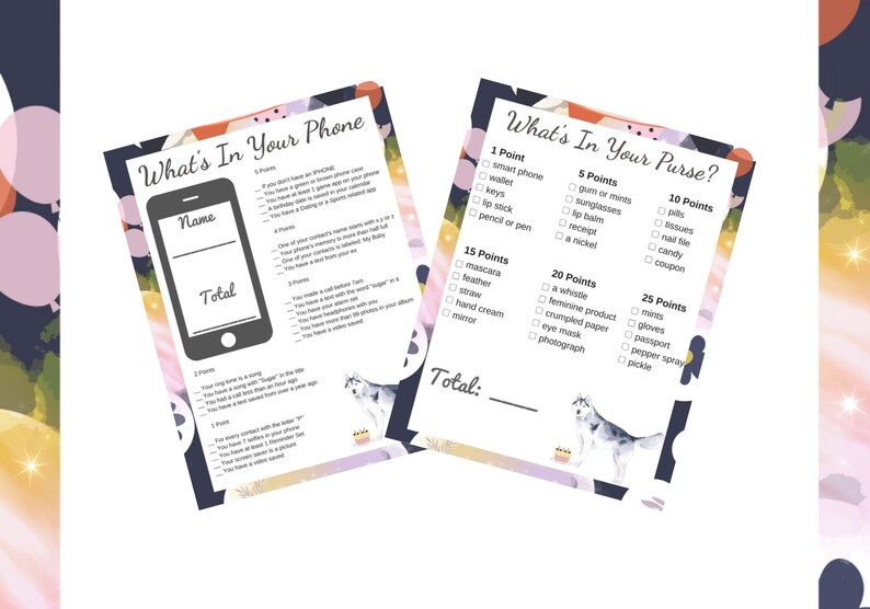 12 Wolf Birthday Game Bundle Printable Games PLUS Banner Flags – Game ...