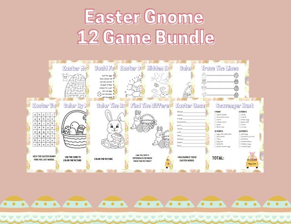 12 Easter Gnome Game Bundle Printable Games Game Package - Etsy
