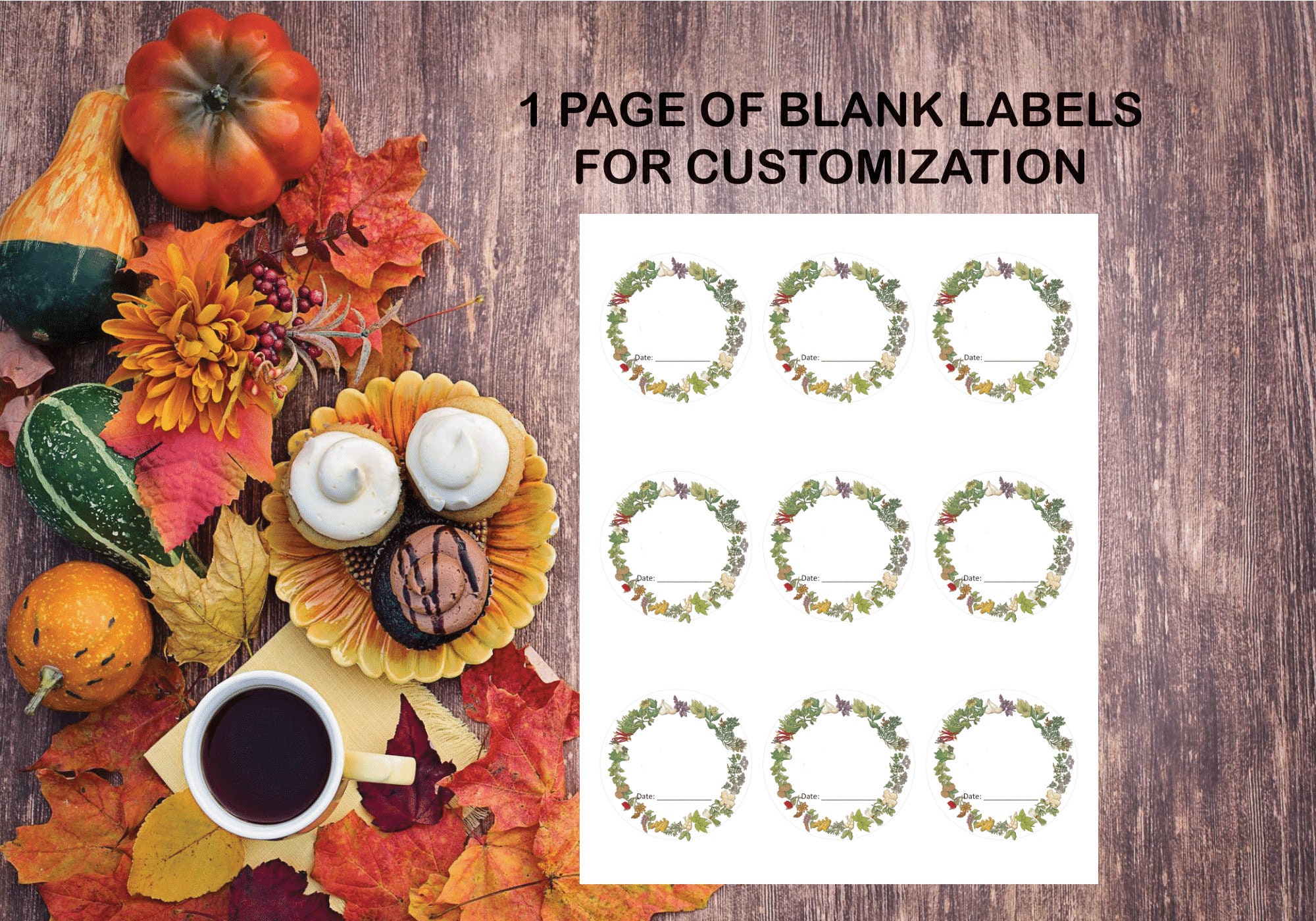 40 Herb and Spice Printable Labels PLUS 1 Page of Blank Printable ...