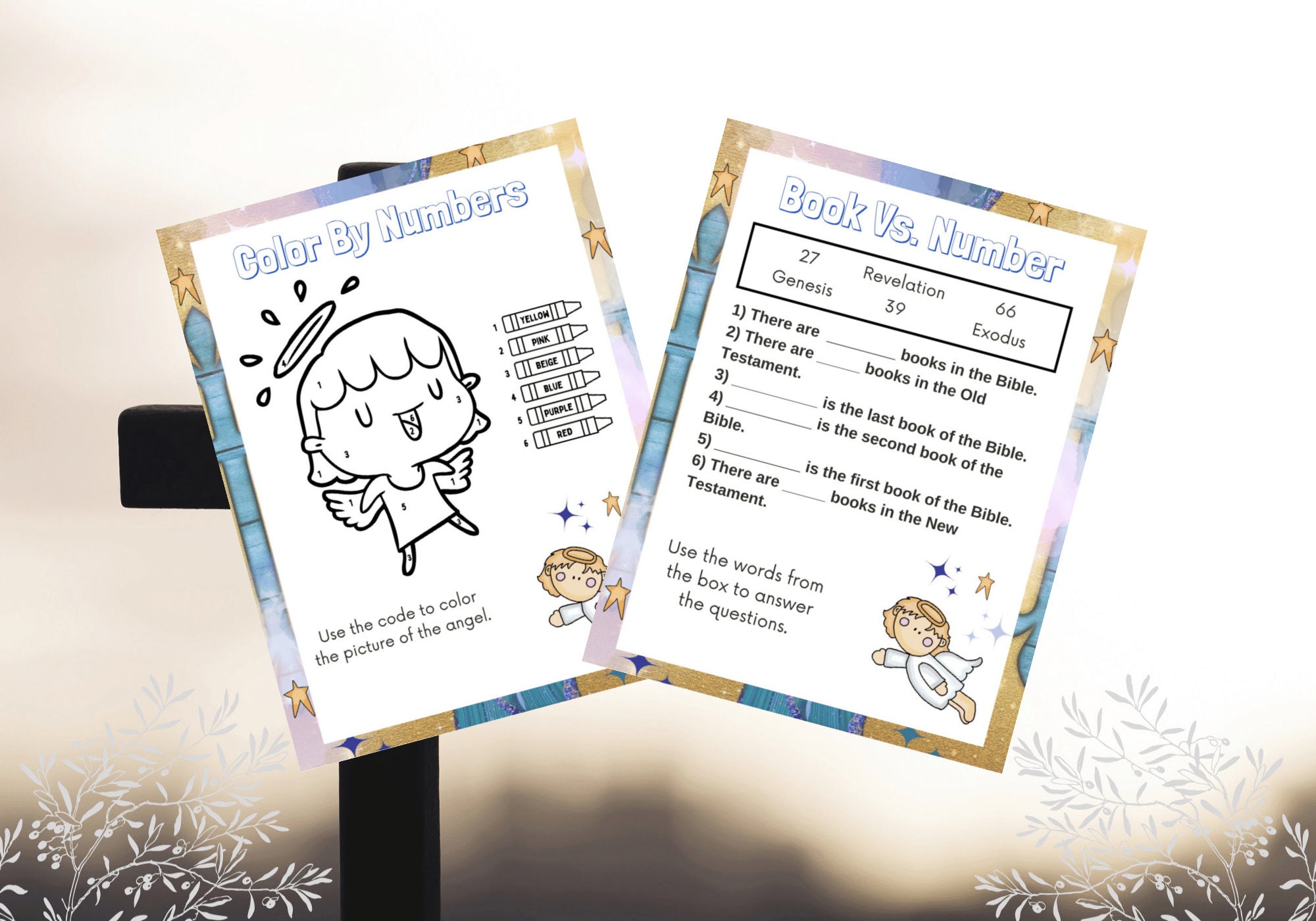 12 Angel Bible Game Bundle Printable Games PLUS Bonus Prayer - Etsy