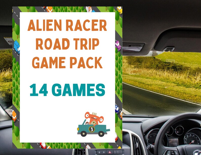 14 Alien Racer Road Trip Printable Games Package – Game Bundle Instant ...