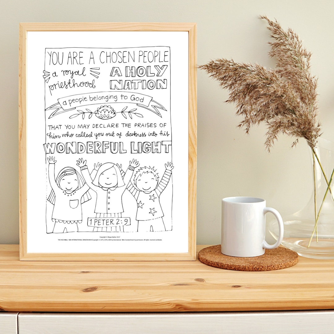1 Peter 2:9 Colouring Sheet - Etsy