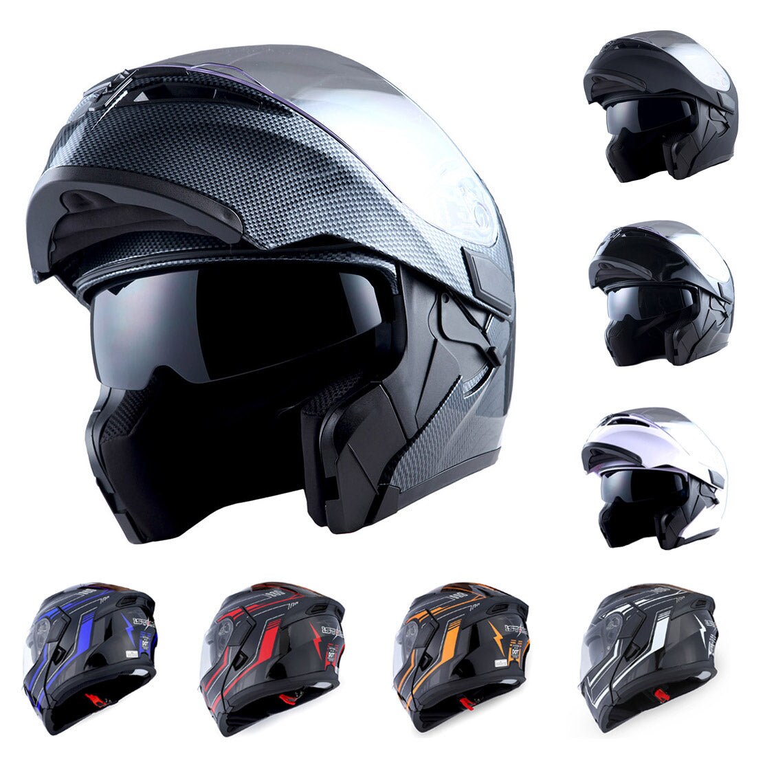 1storm Motorcycle Modular Full Face Helmet Flip up Dual Visor - Etsy