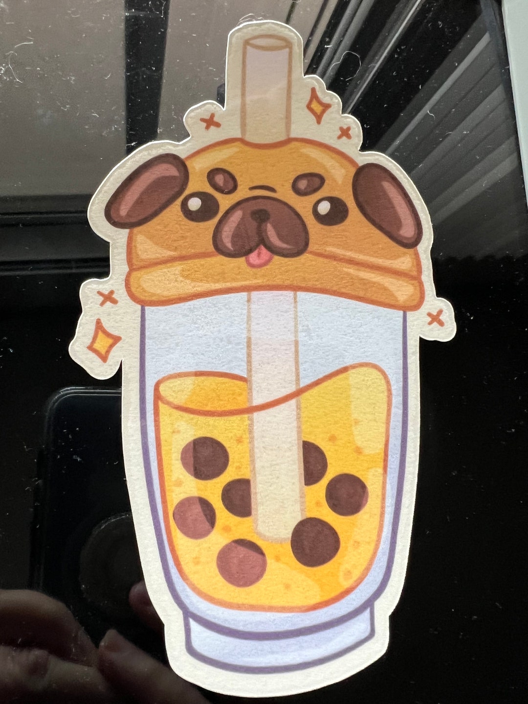 Boba Tea Pug Sticker - Etsy