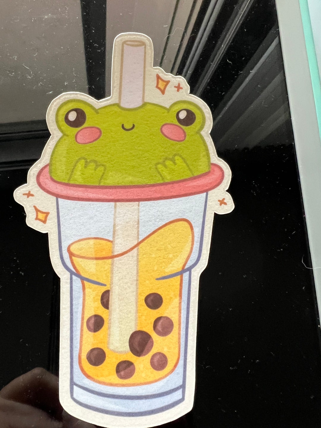 Boba Tea Green Frog Sticker - Etsy