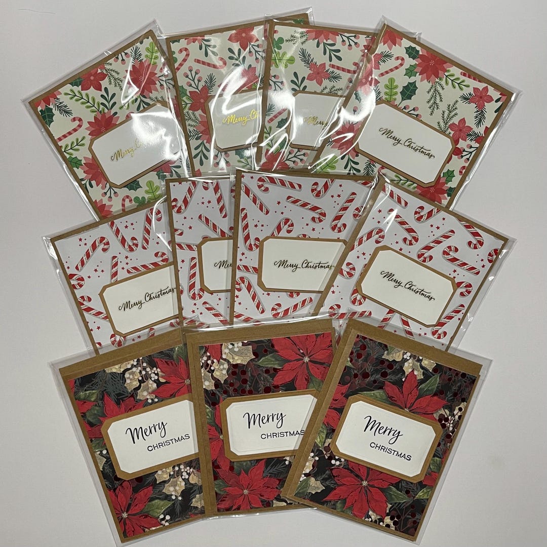 Handmade Christmas Cards (set of 11) With Envelopes 003 - Etsy