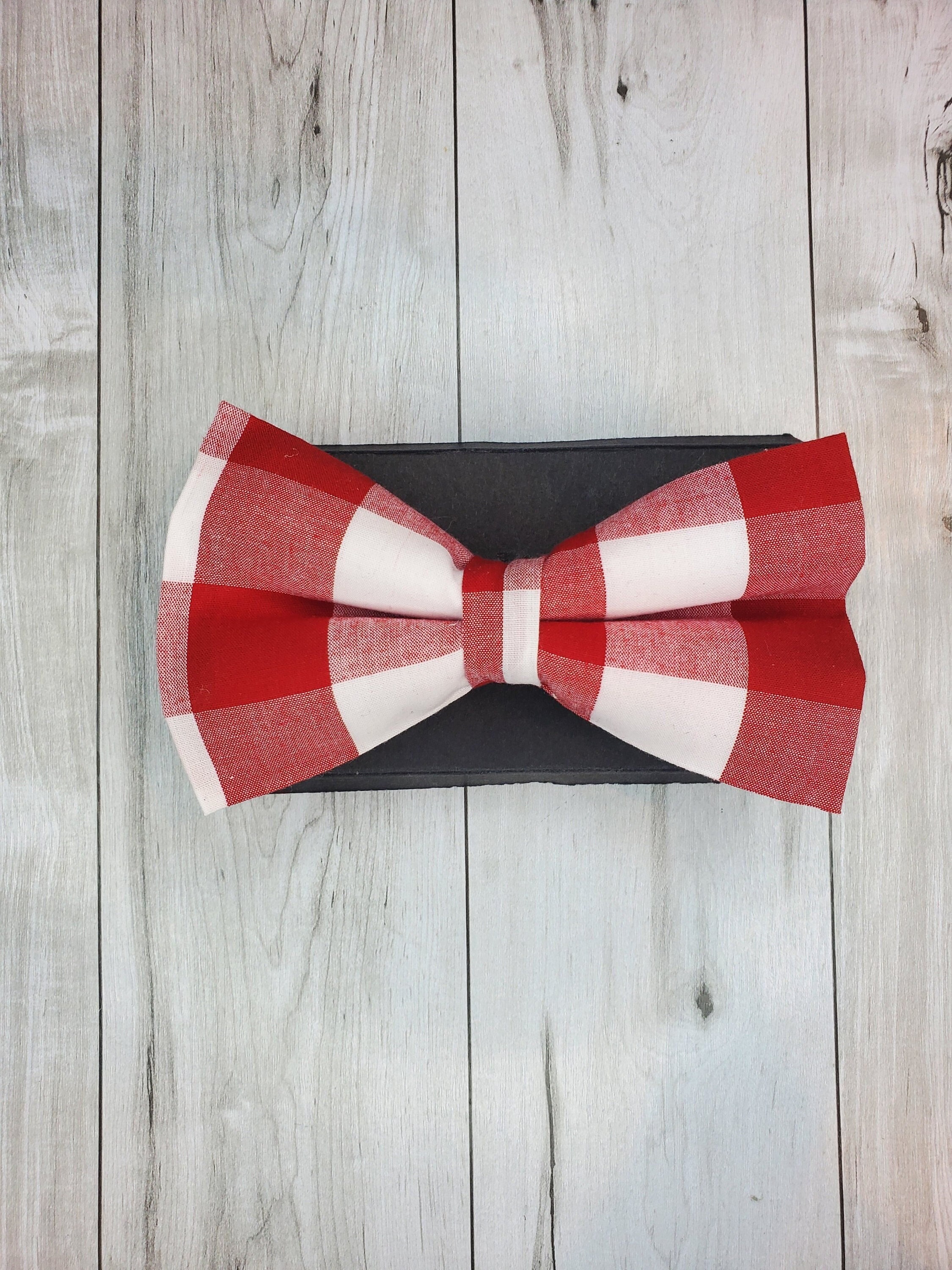Red Checkered Bow Tie - Etsy