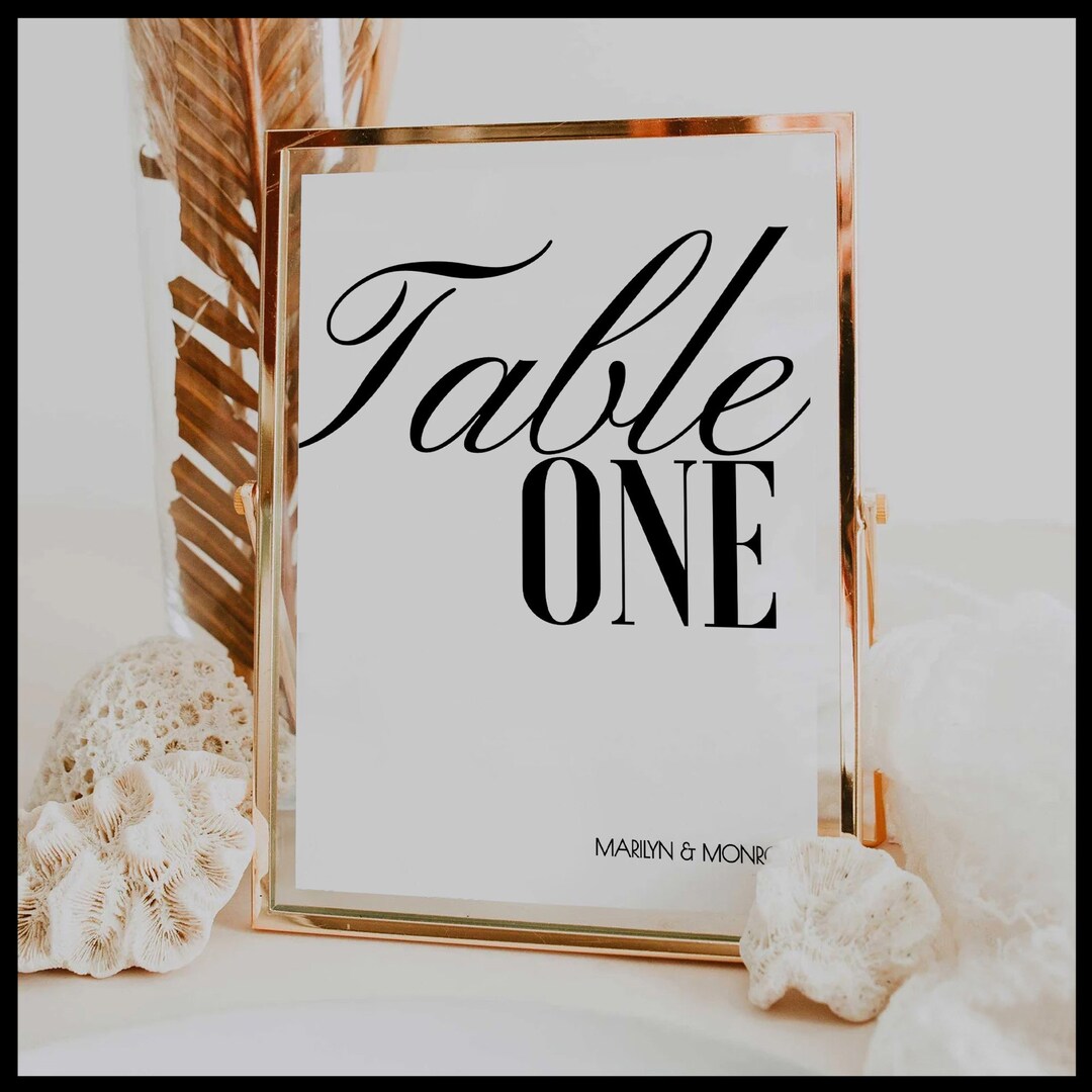 Modern Table Numbers Template | Table Numbers Wedding | Elegant Table ...