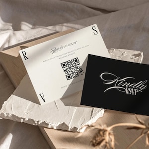 Canva Hand Drawn Bow Wedding Invitation Suite, Modern Bow Pattern ...